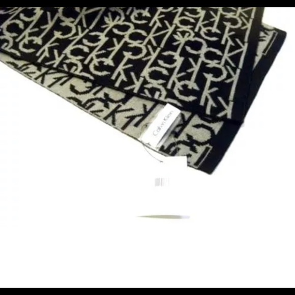 Calvin Klein | Accessories | Calvin Klein Knit Logo Scarf Reversible ...